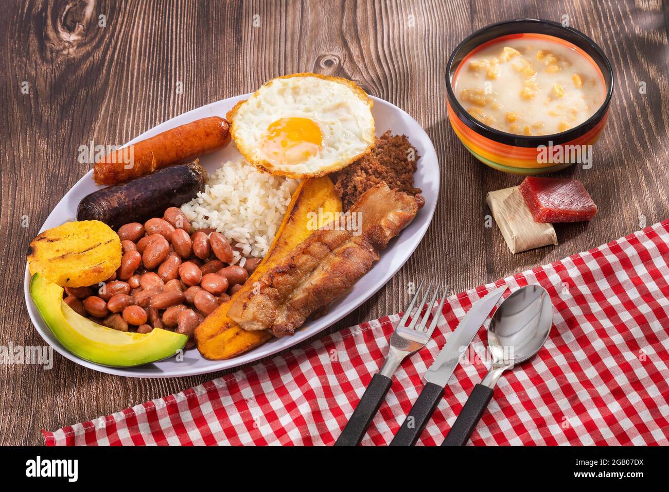 Bandeja paisa, typical Colombian main dish - Gastronomy of Antioquia ...