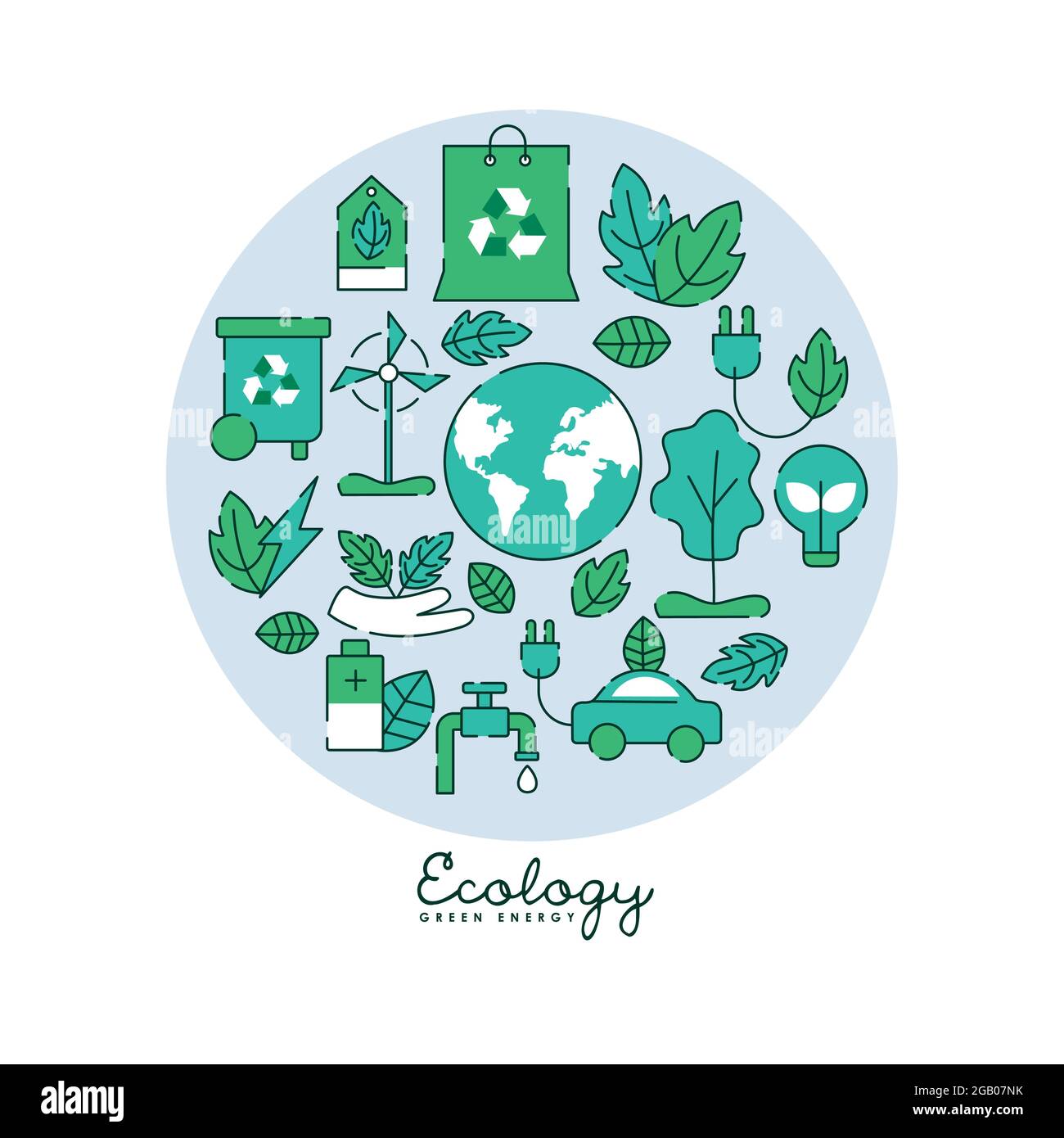 eco friendly circular pattern icons Stock Vector Image & Art - Alamy