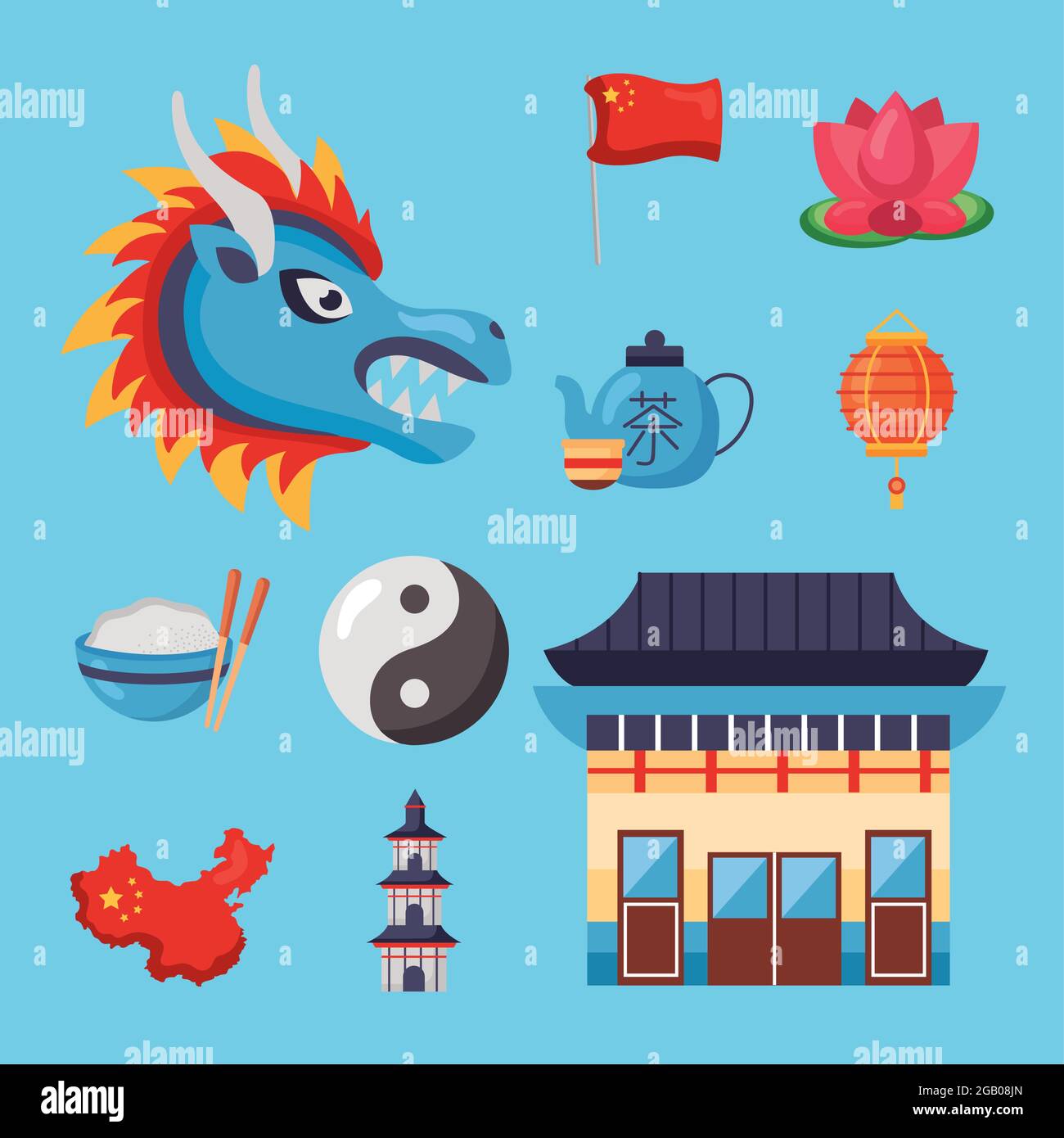 ten china republic set icons Stock Vector Image & Art - Alamy