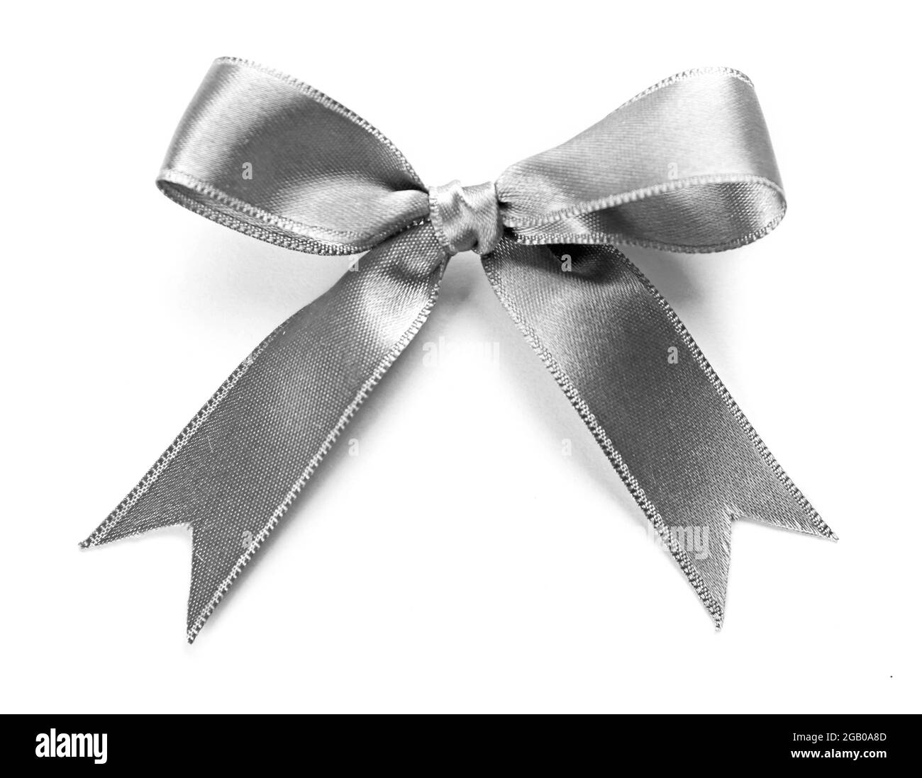 Beautiful silver bow isolated on white background Stock Photo - Alamy