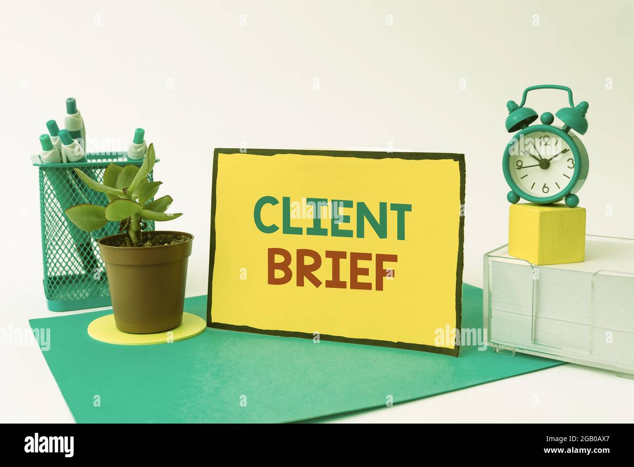 Sign displaying Client Brief. Business showcase A documents bounded by ...