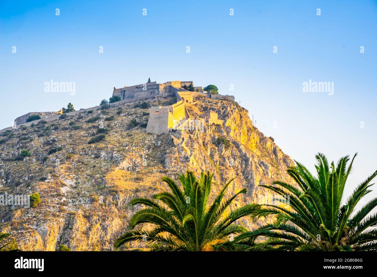 A View of the Palamidi Fortress in Nafplio, Greece Stock Photo - Alamy