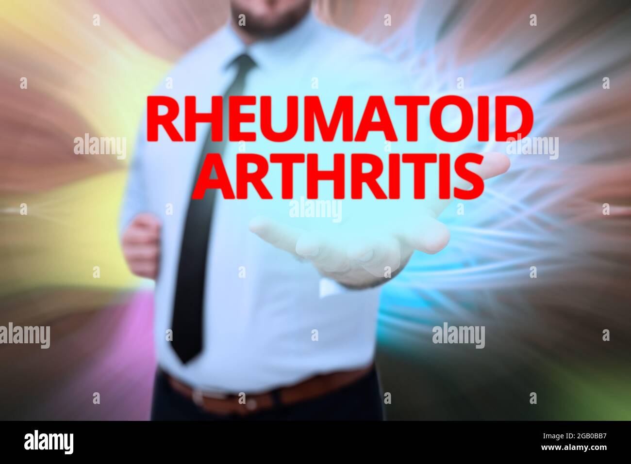 Text sign showing Rheumatoid Arthritis. Conceptual photo chronic ...