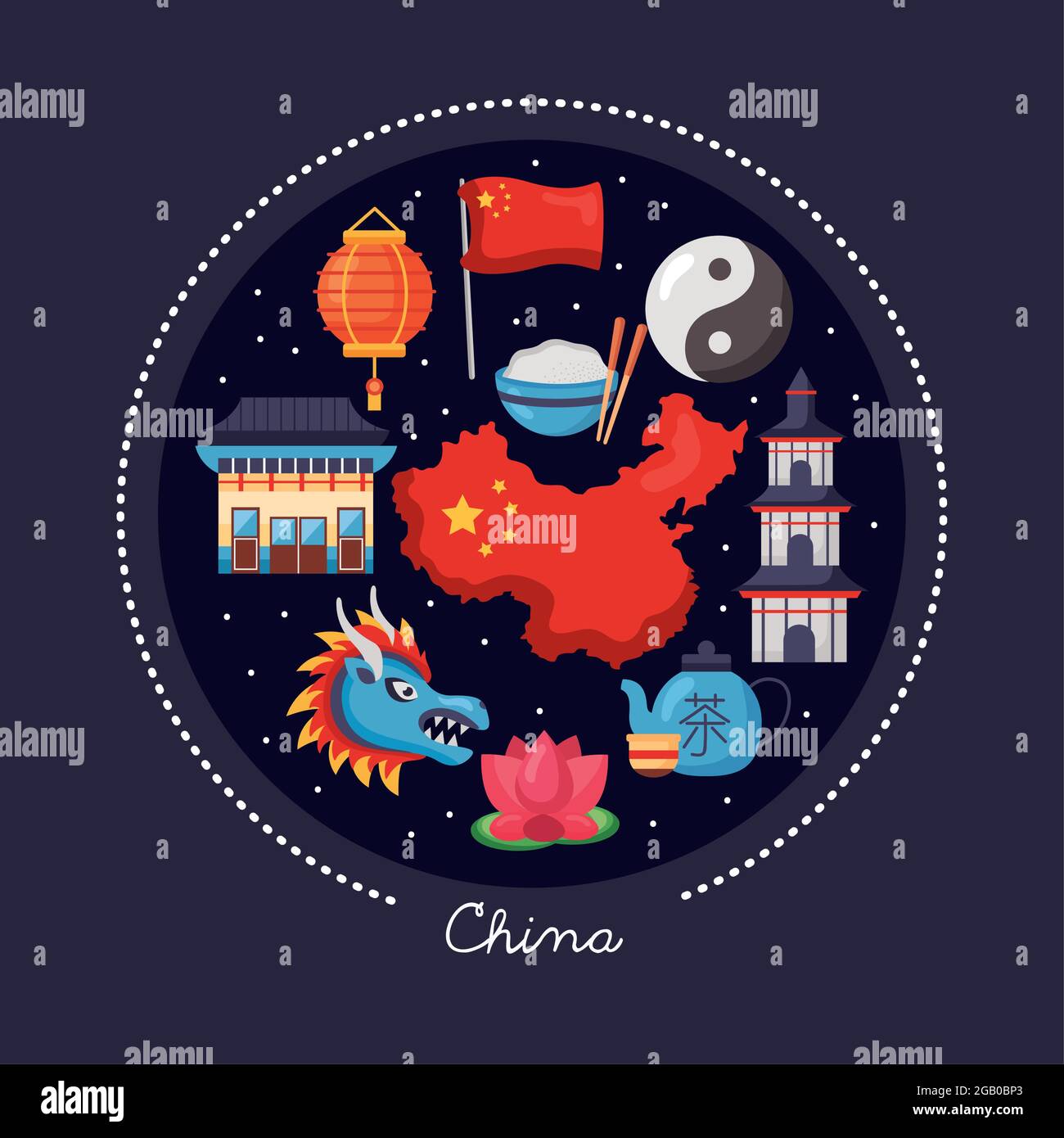 Flag china hanging on Stock Vector Images - Alamy