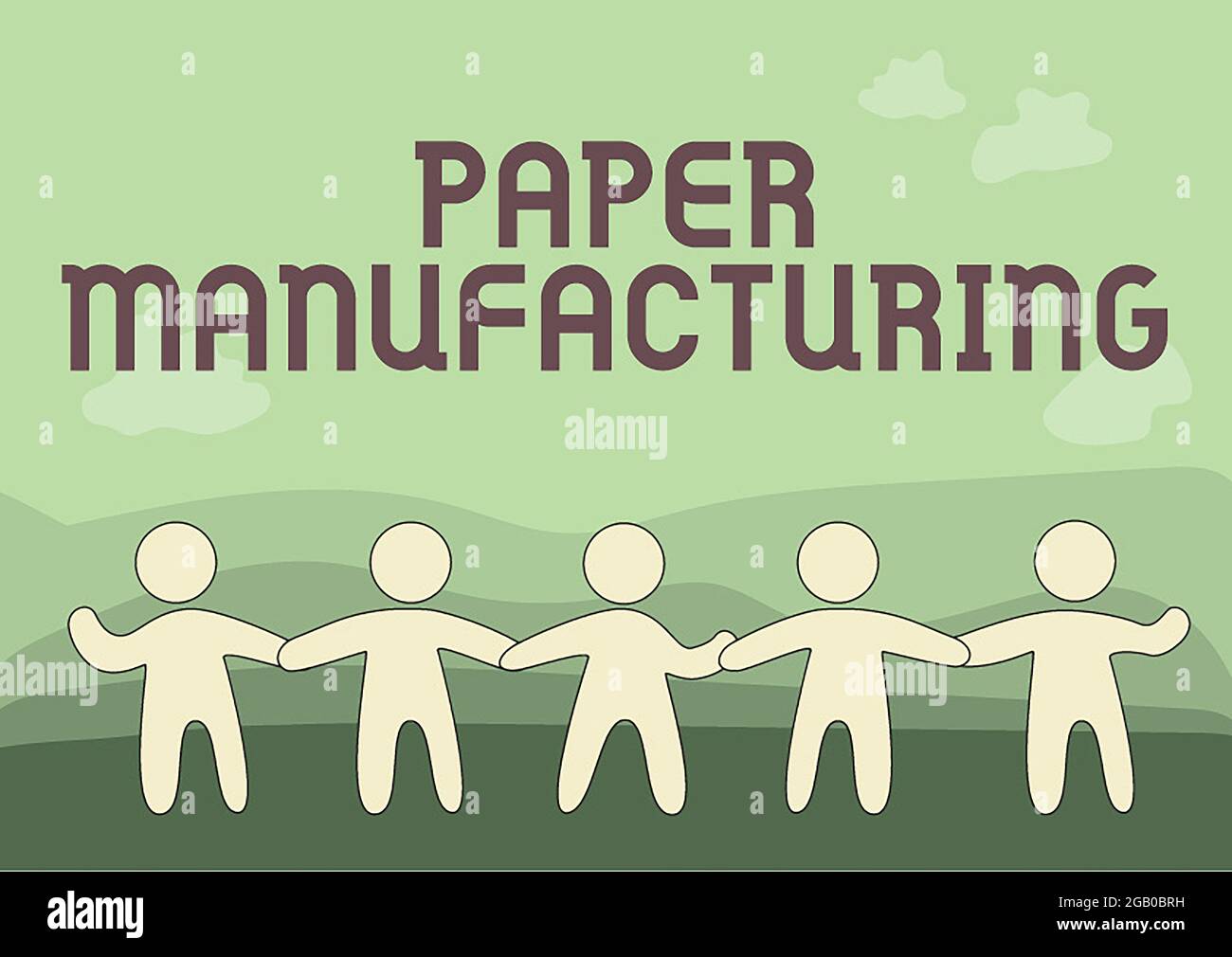 Text caption presenting Paper Manufacturing. Conceptual photo company ...