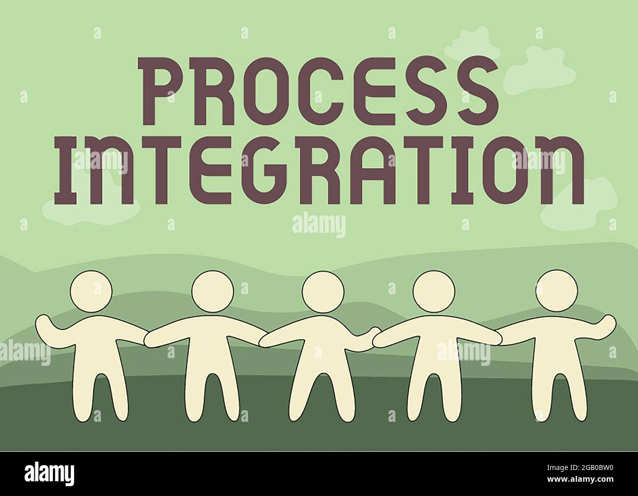 Text caption presenting Process Integration. Word for sharing of data ...