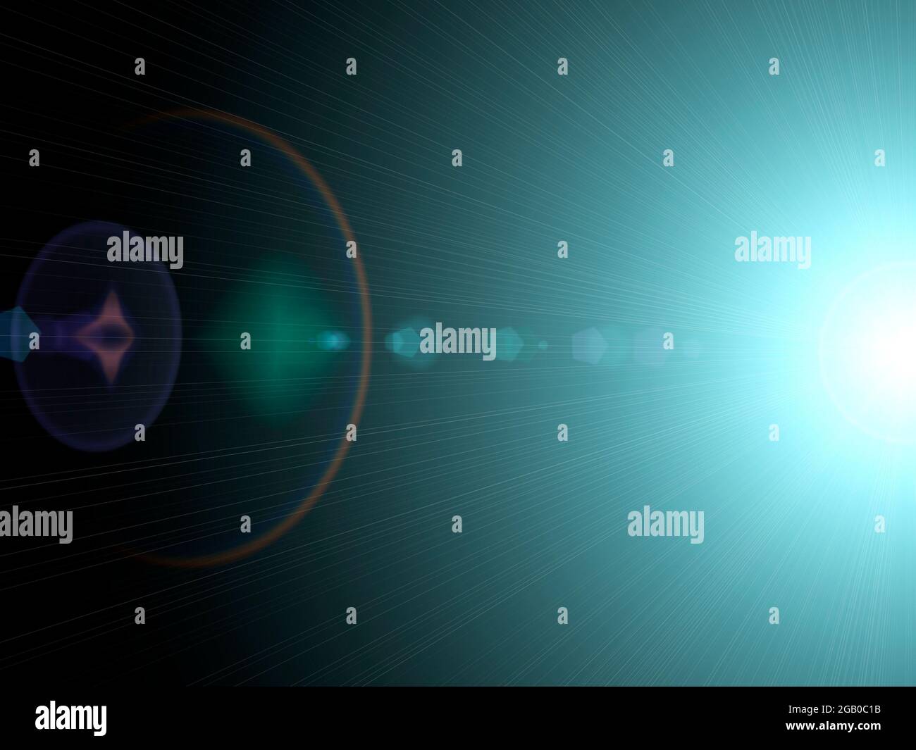 Optical lens flare on black background Stock Photo - Alamy