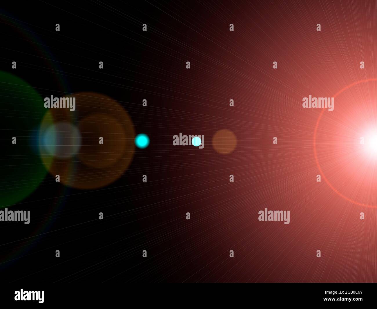 Optical lens flare on black background Stock Photo - Alamy