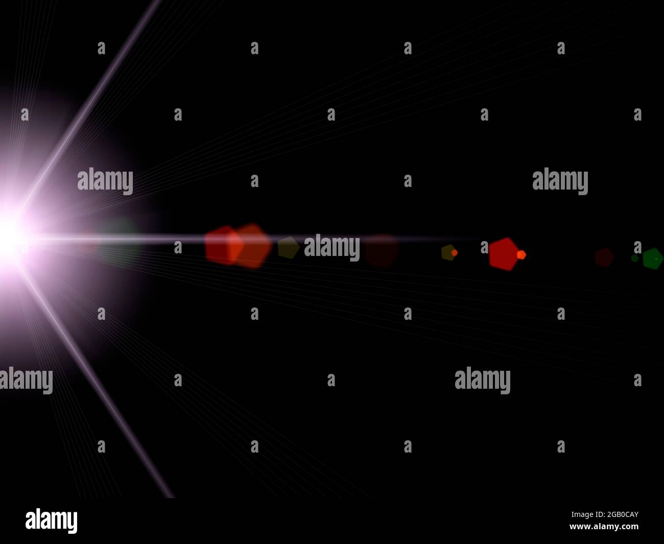 Optical lens flare on black background Stock Photo - Alamy