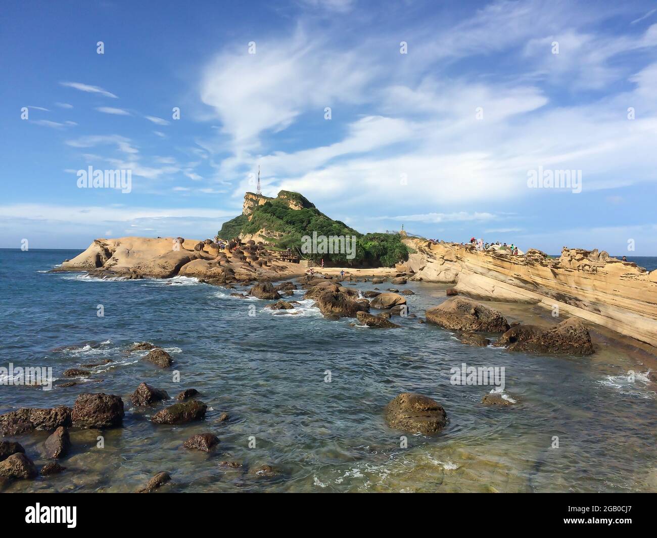 Natural rock landscape view of Yehliu Geopark Park in the northern ...