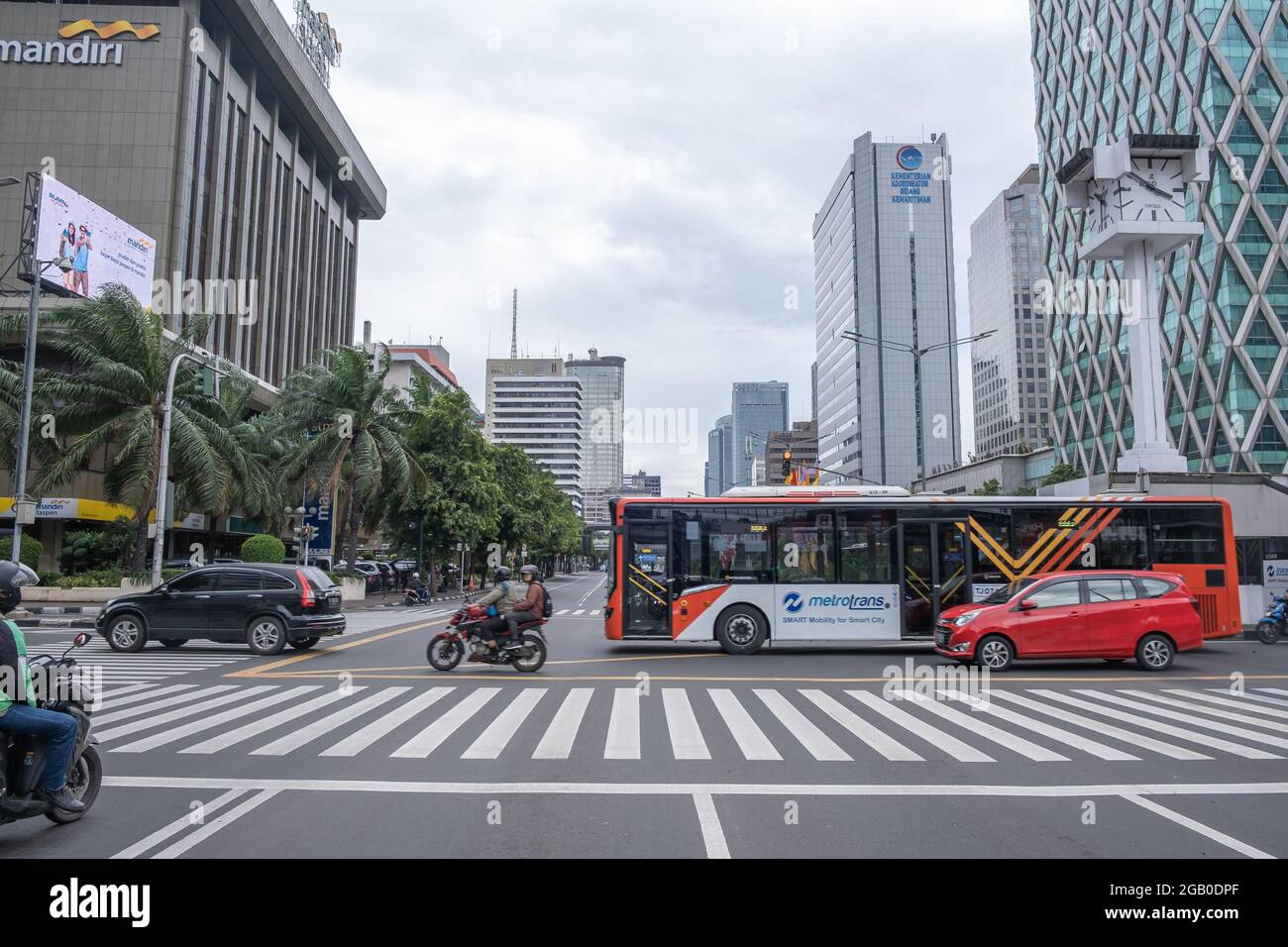 Jakarta, Indonesia - January 2, 2019: The traffic view of road ... Jakarta, Indonesia - January 2, 2019: The traffic view of road ...