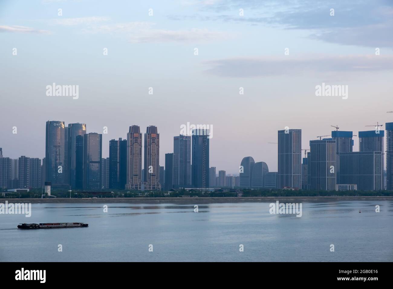 Zhejiang, China - May 21, 2019: View of Hangzhou with modern buildings ...