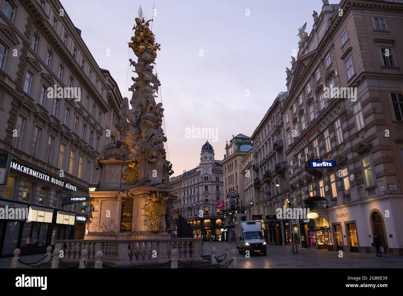 Vienna, Austria - October 9, 2019: View of Plague Column or Trinity ...