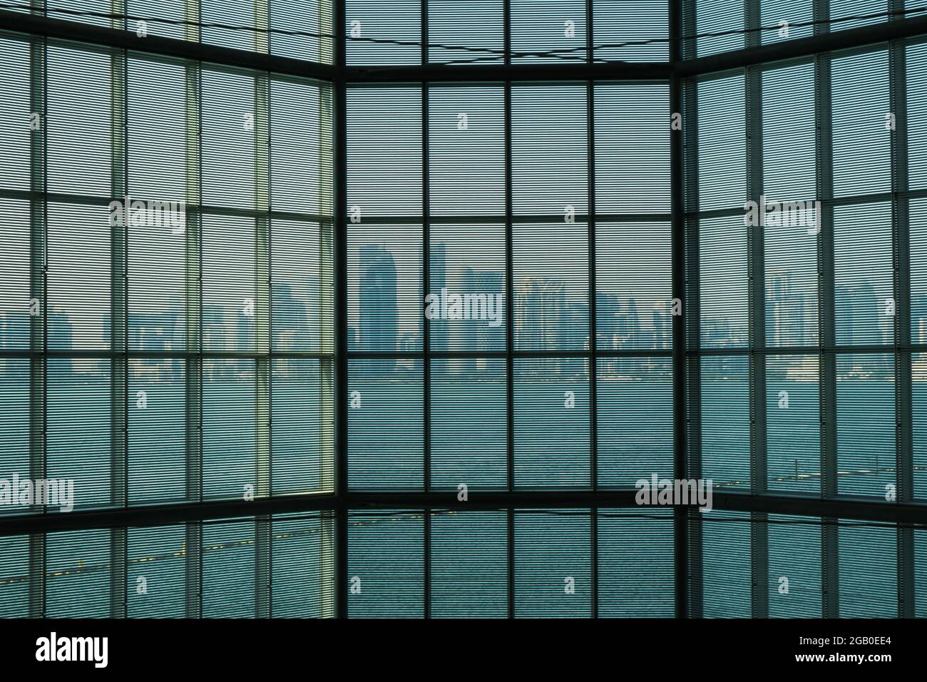 Doha, Qatar - October 13, 2019: The cityscape shadow view through the ...