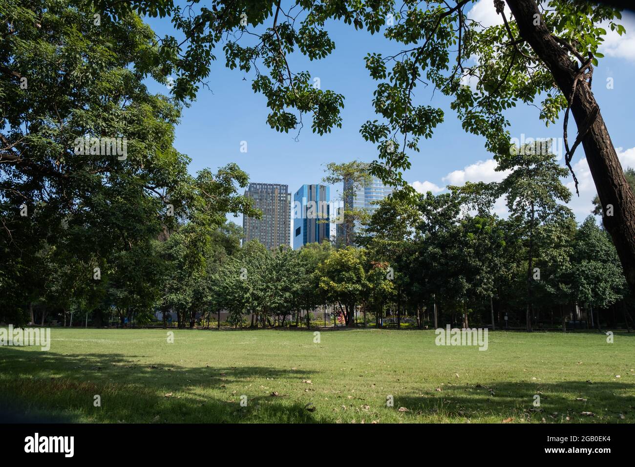 Bangkok, Thailand - November 16, 2019: View of Vachirabenjatas Park or ...
