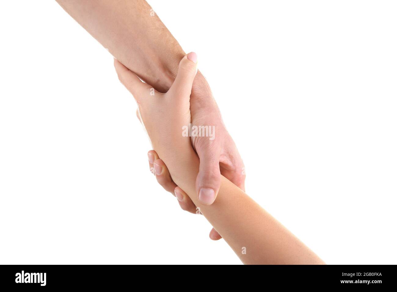 Handshake of friendship isolated on white Stock Photo - Alamy