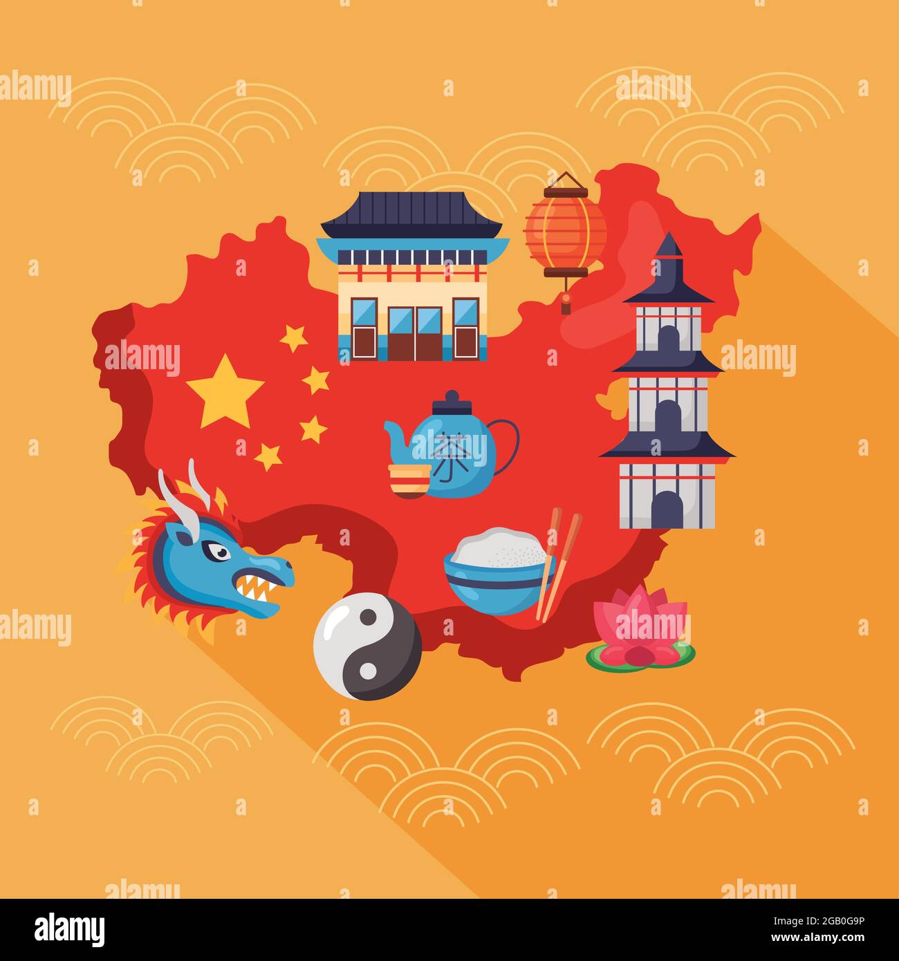 china map and set icons Stock Vector Image & Art - Alamy