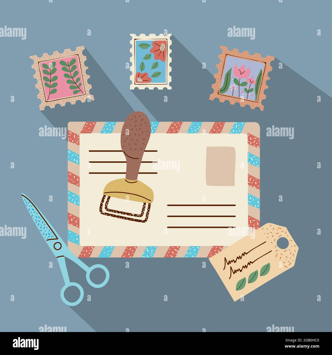 postal service letter and stamps Stock Vector Image & Art - Alamy