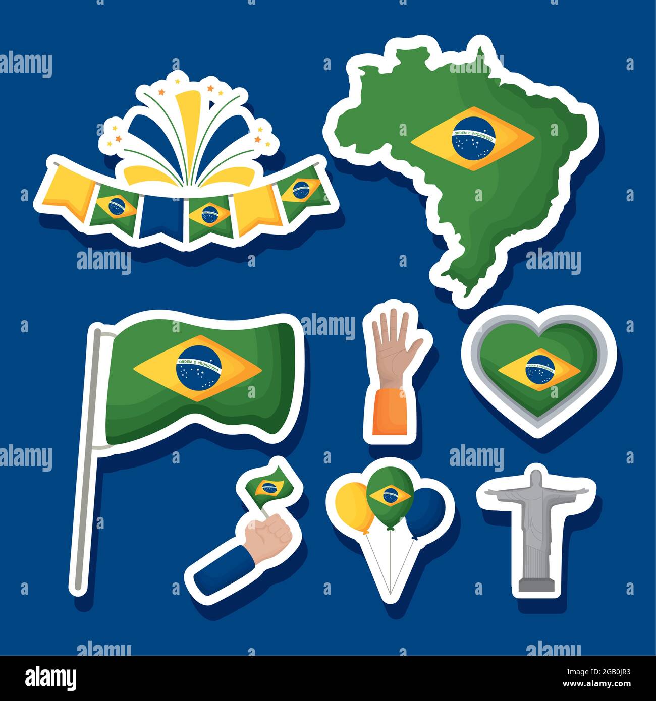 eight brazil independence day set icons Stock Vector Image & Art - Alamy
