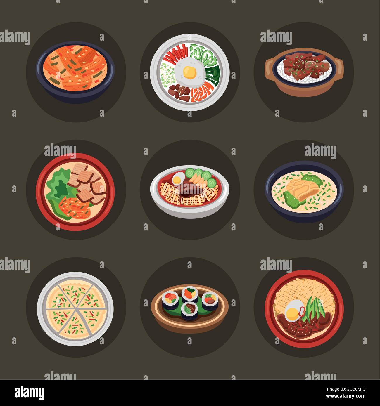 korean food set nine icons Stock Vector Image & Art - Alamy