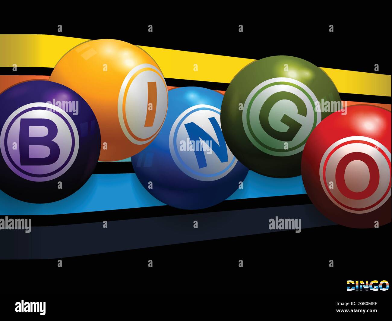 3D Illustration Of Bingo Balls Stating The Word Bingo Over 3D ...
