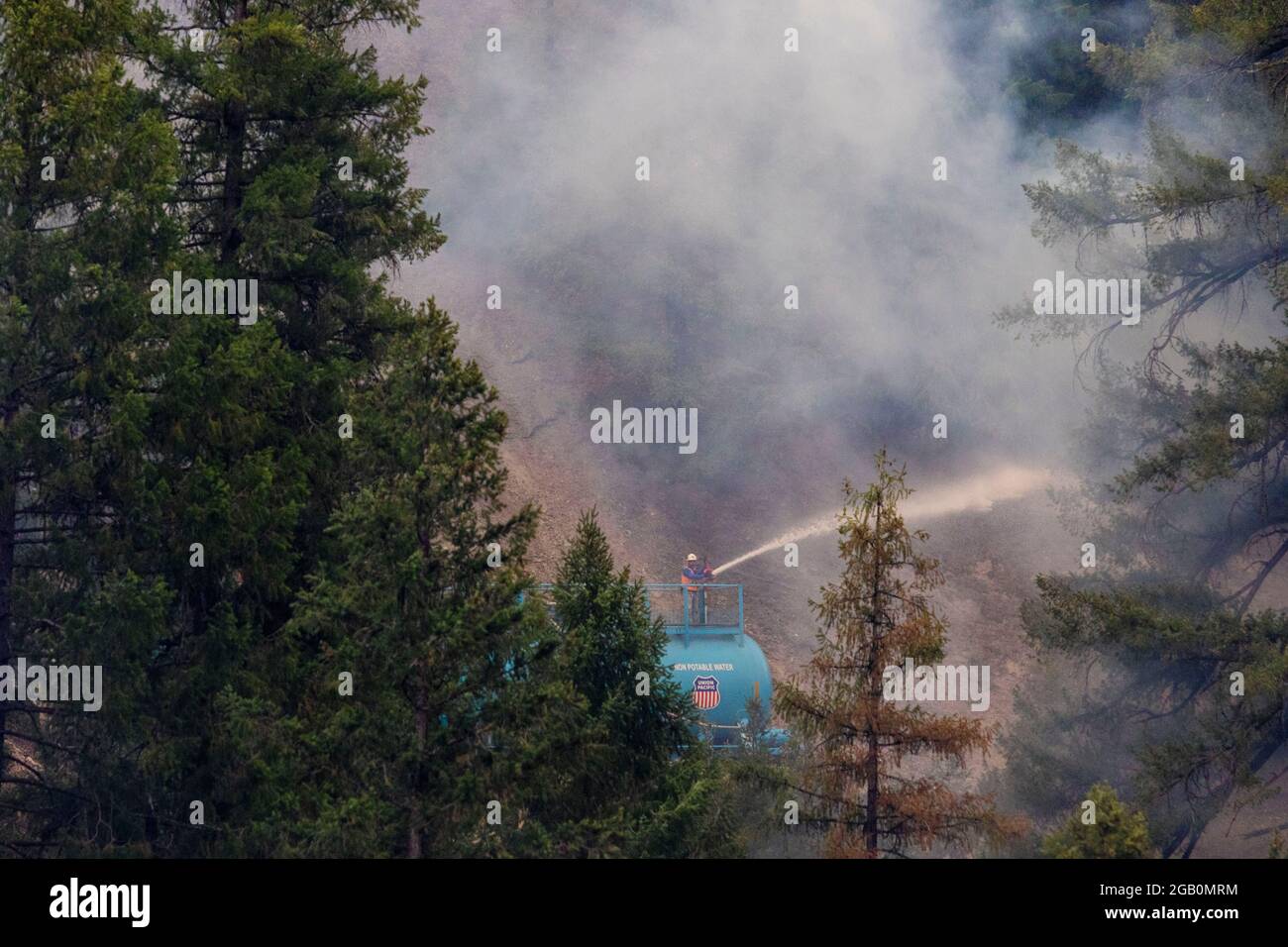 A union Pacific train fight the Dixie fire. The Dixie fire has grown to ...
