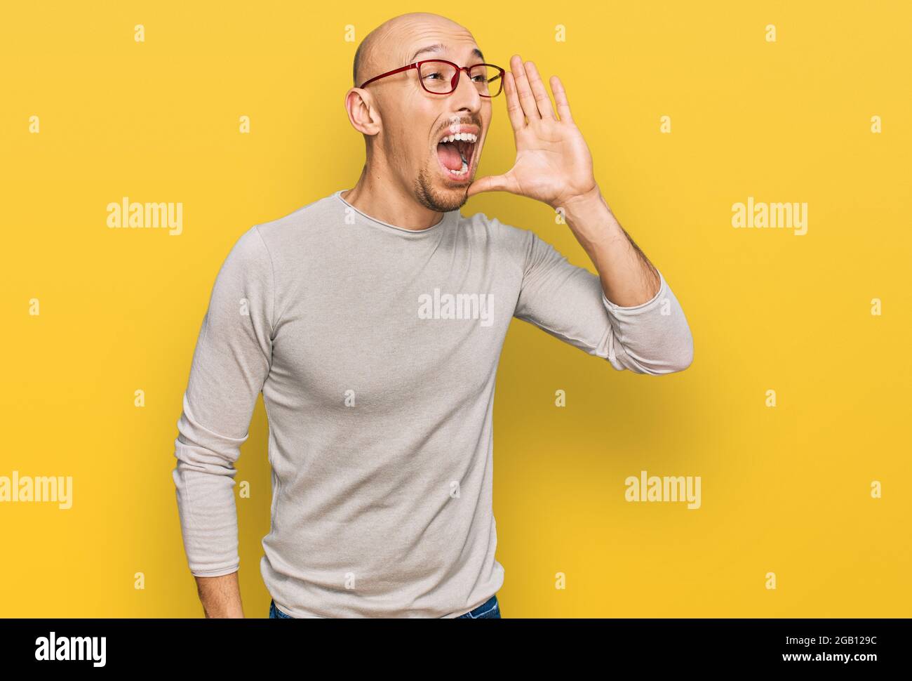 Angry bald man open head hi-res stock photography and images - Alamy
