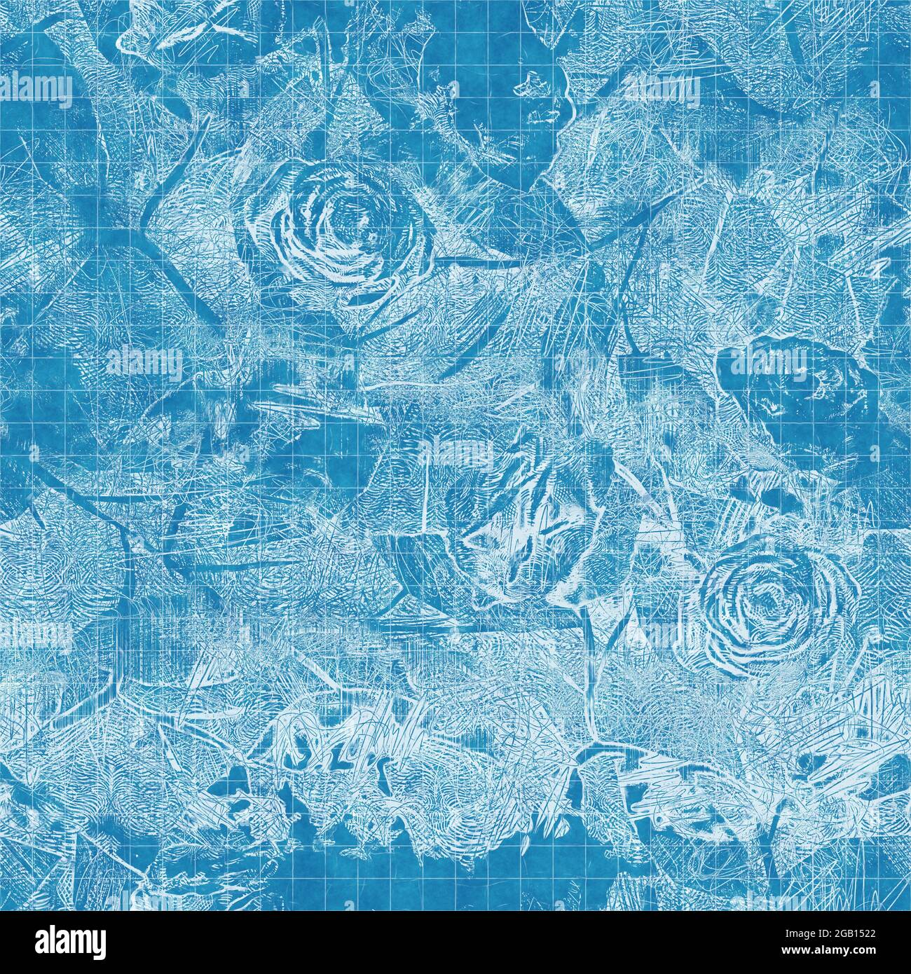 Seamless bright blue blueprint pattern for textile and print Stock ...