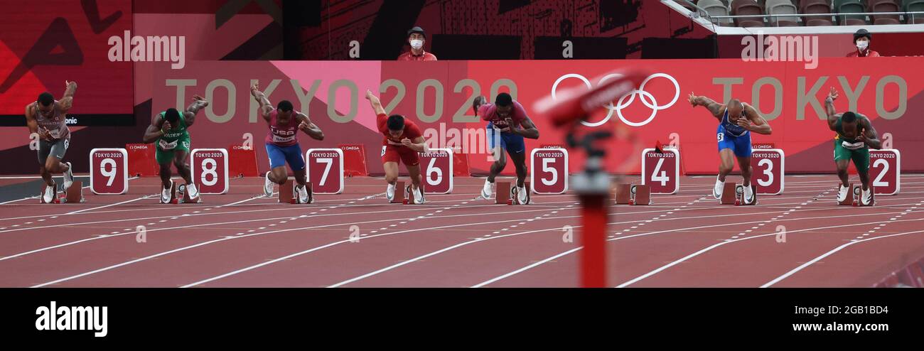 Tokyo, Japan. 1st Aug, 2021. General view Athletics : Men's 100m Final ...