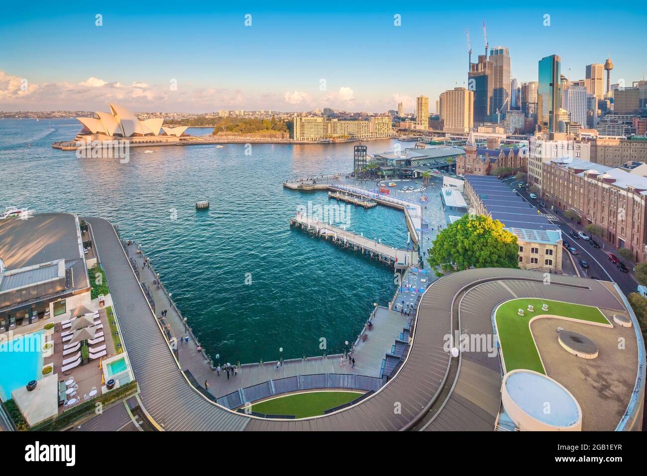 Downtown Sydney skyline in Australia from top view Stock Photo - Alamy