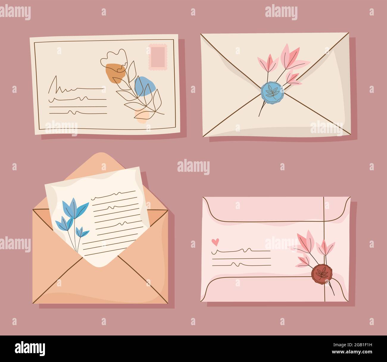 mail letters with postage stamp Stock Vector Image & Art - Alamy