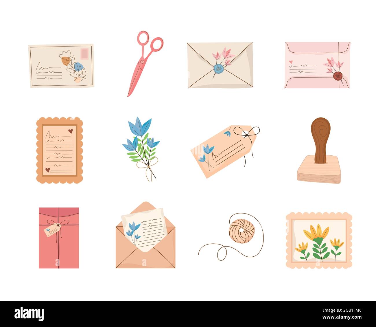 Envelope mail postmarks design Cut Out Stock Images & Pictures - Alamy