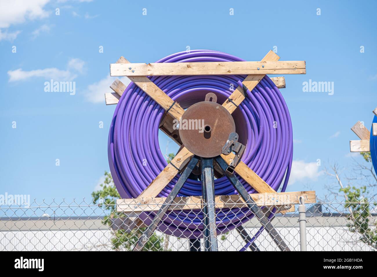 Color coded underground cables on a construction site Stock Photo - Alamy