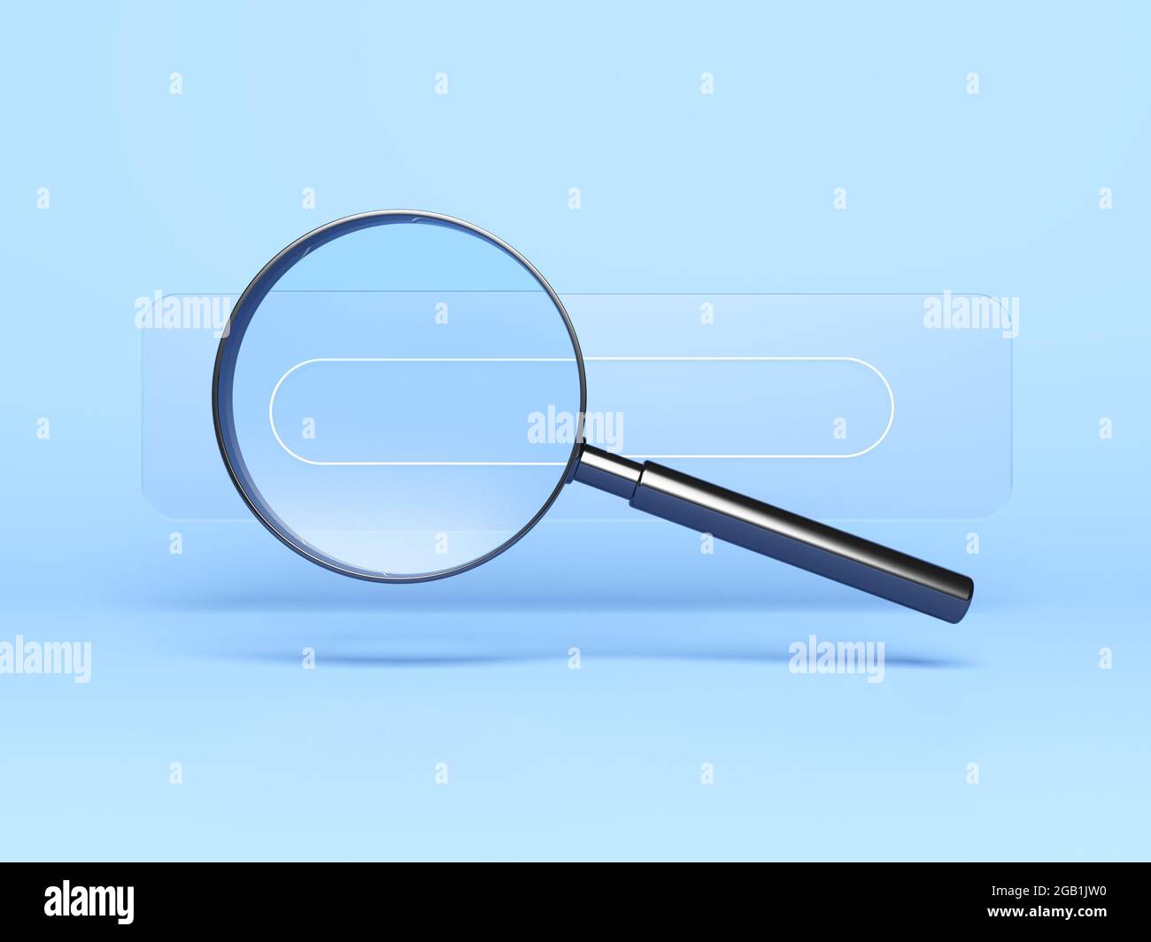 Search bar and magnifier. Close Up. Search box. User interface. Blank ...