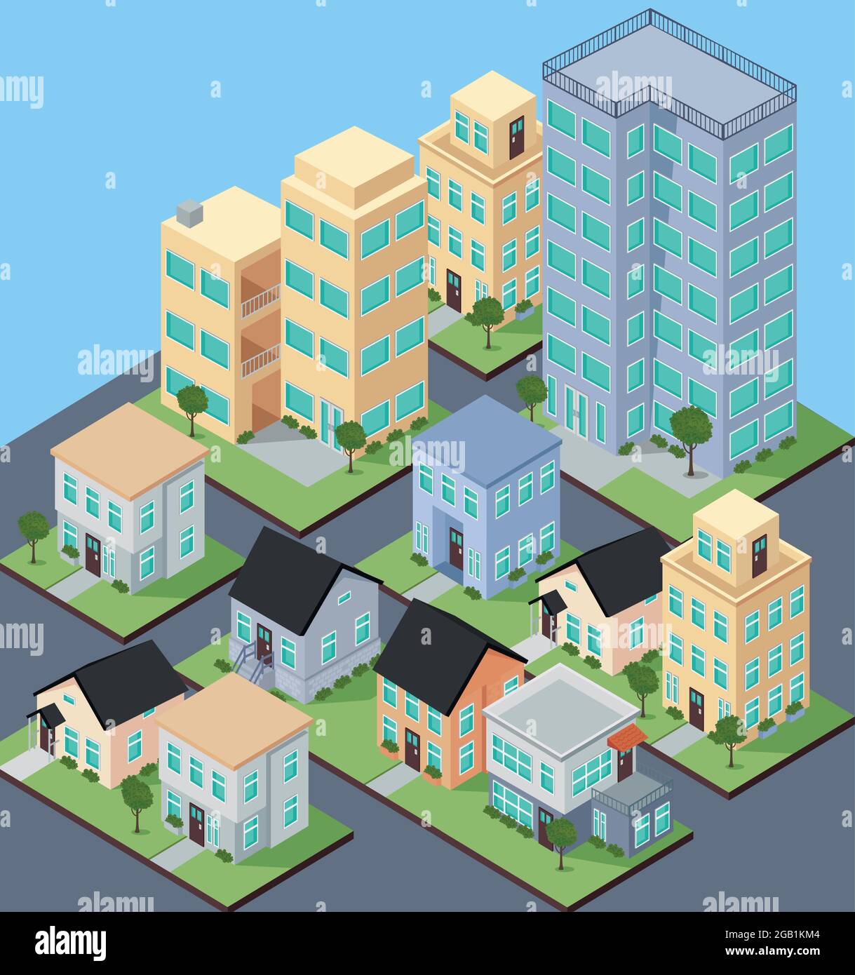 set of isometric buildings Stock Vector Image & Art - Alamy