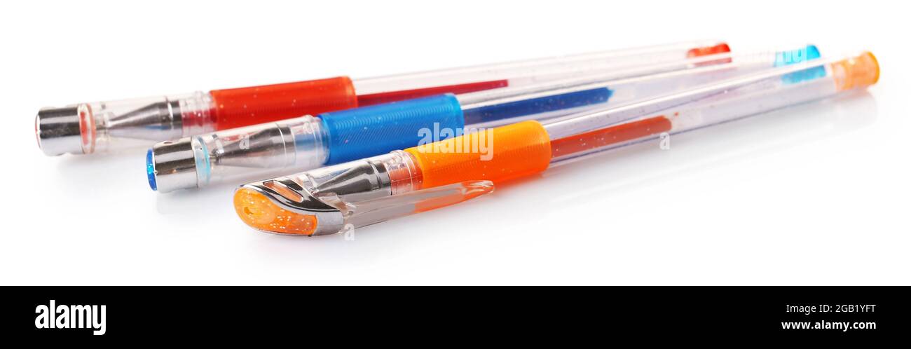 Pens isolated on white background Stock Photo - Alamy
