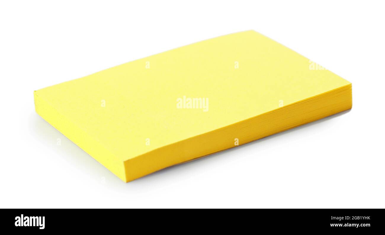Yellow stick-notes, isolated on white background Stock Photo - Alamy