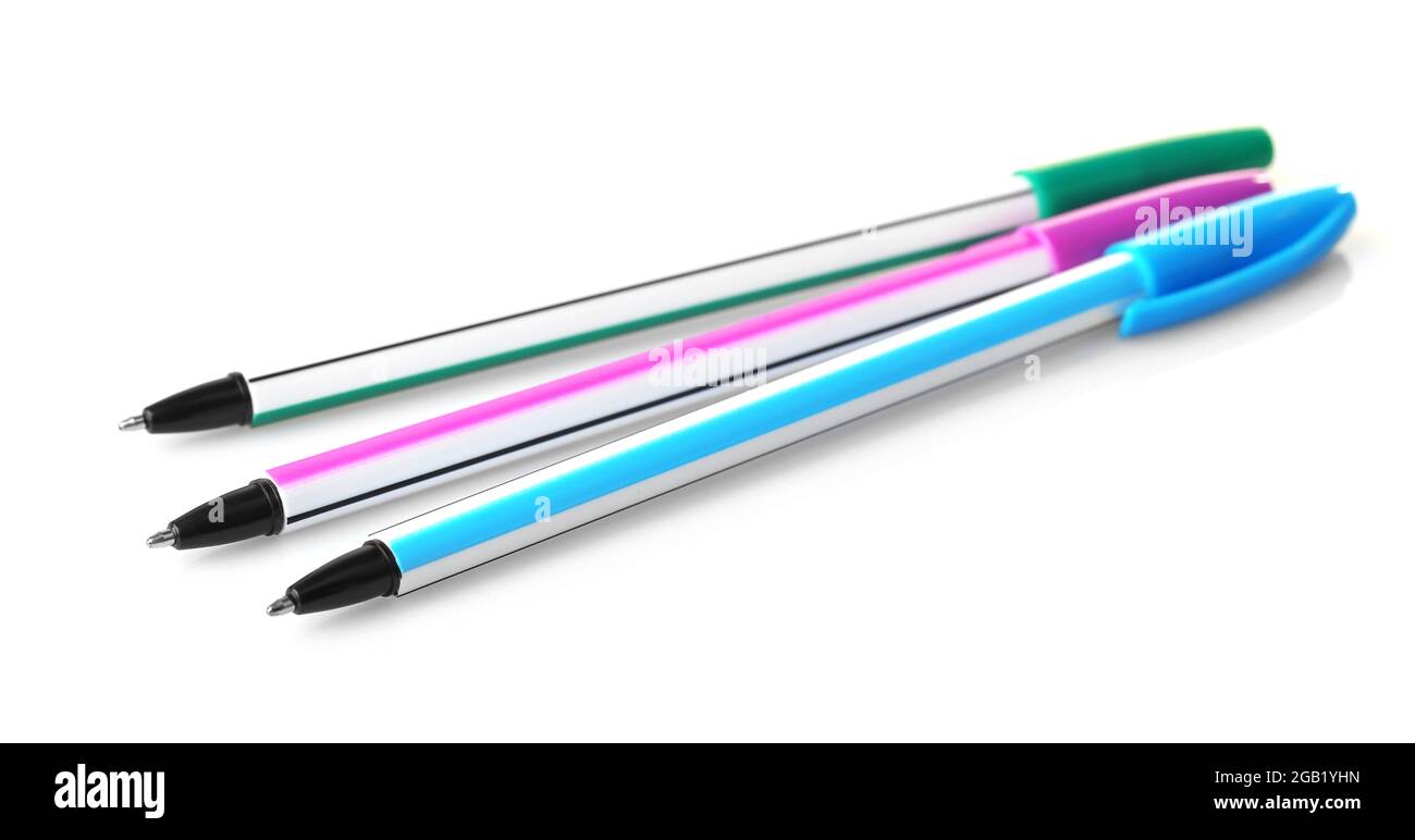Pens isolated on white background Stock Photo - Alamy