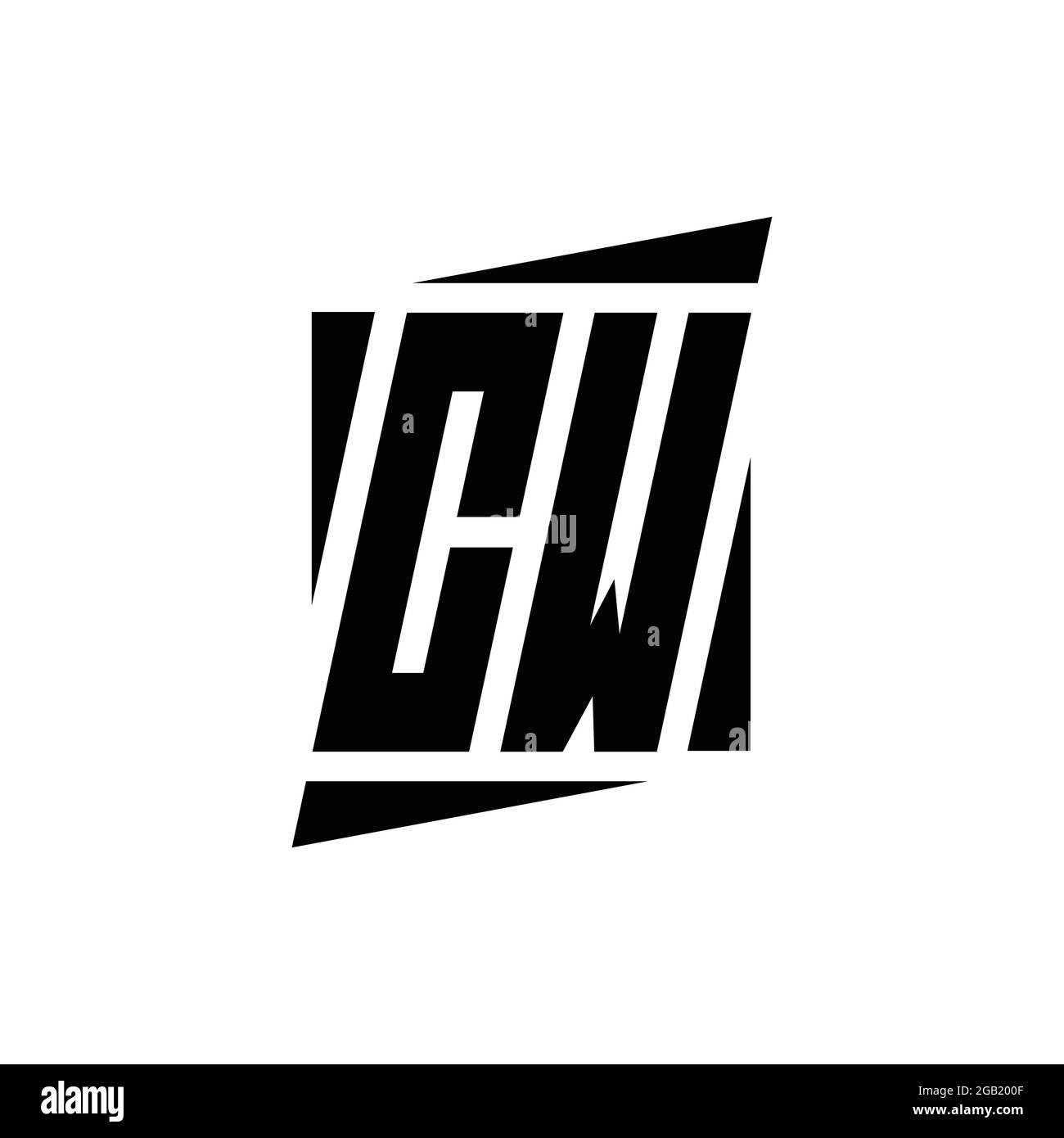 CW Logo monogram with modern style concept design template isolated on ...
