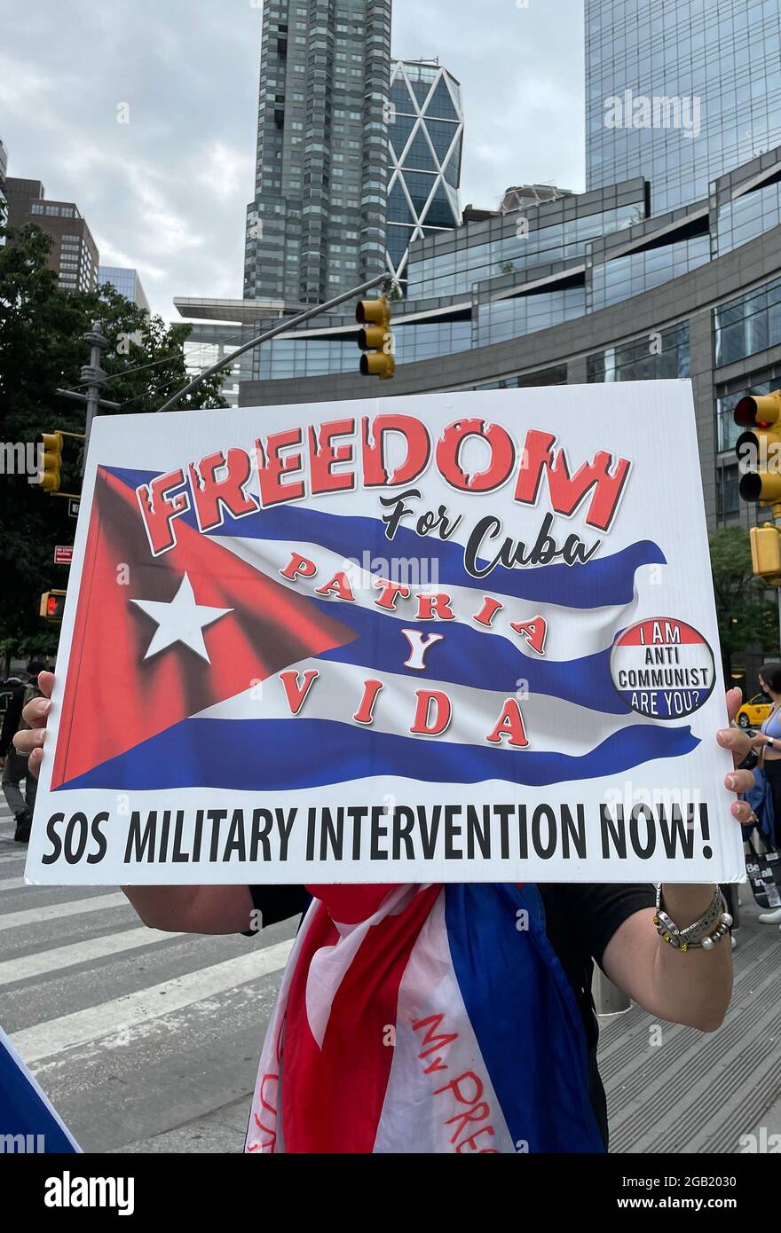 New York, NY, USA. 1st Aug, 2021. Protest Against US And UN Policy ...