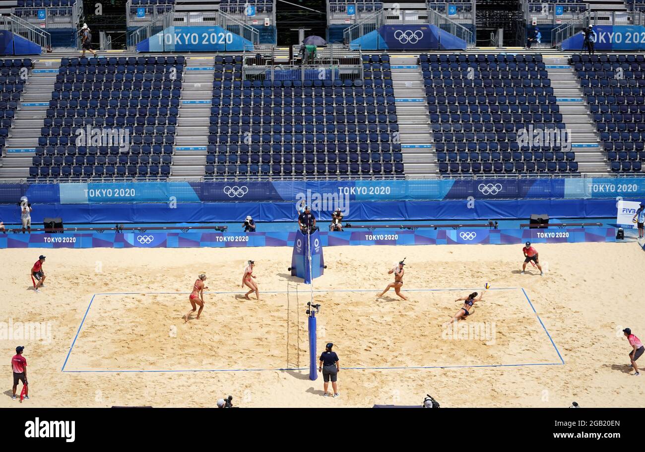 Canada's Sarah Pavan and Melissa Humana-Paredes in action against Spain ...
