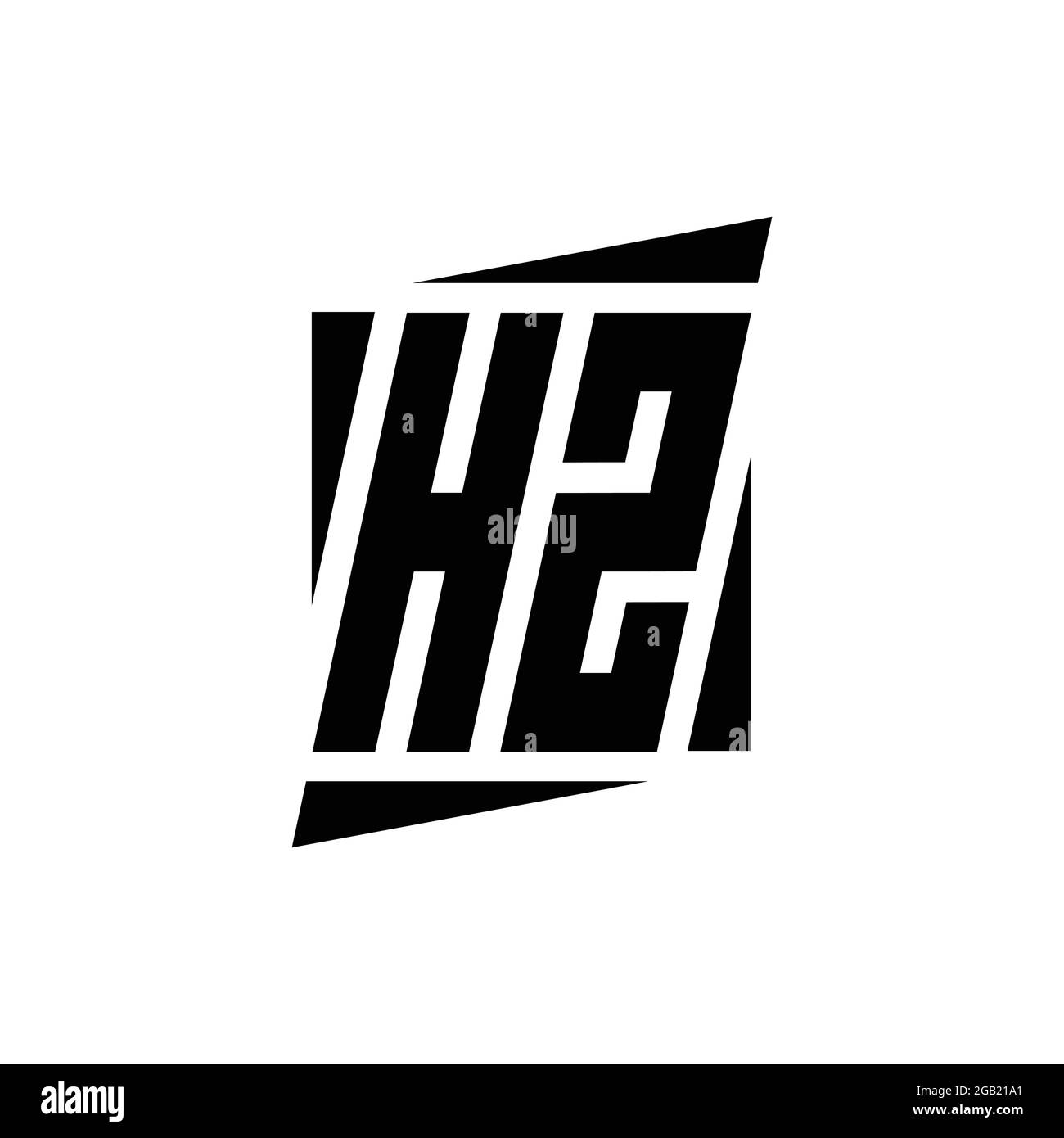 HZ Logo monogram with modern style concept design template isolated on ...