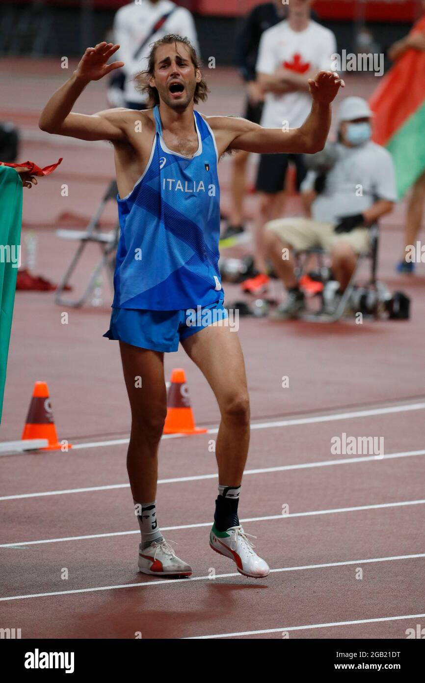 Tokyo, Kanto, Japan. 1st Aug, 2021. Gianmarco Tamberi (ITA) reacts ...