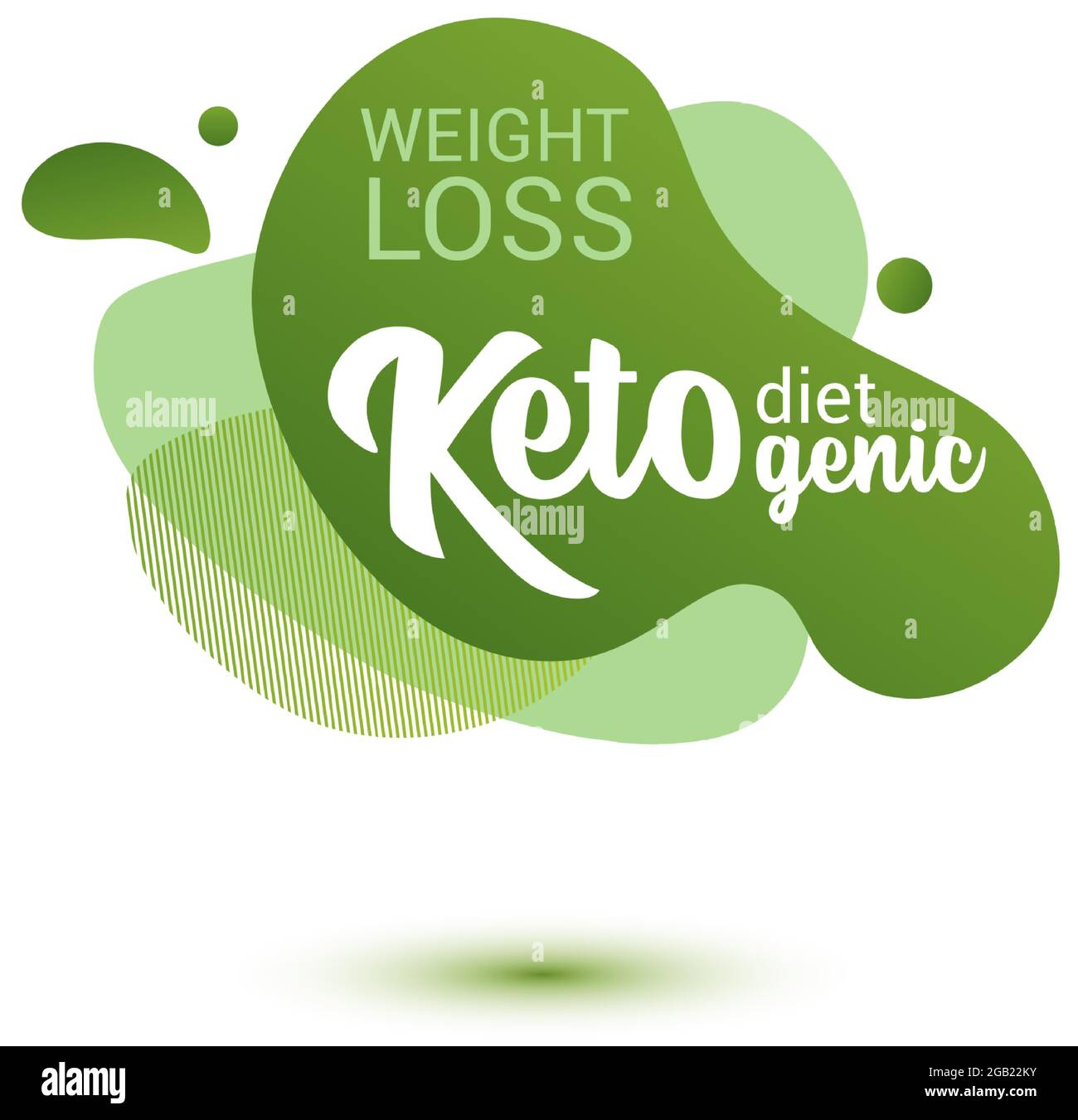 Keto frendly badge. Green amoeba design of sticker for keto diet menu ...