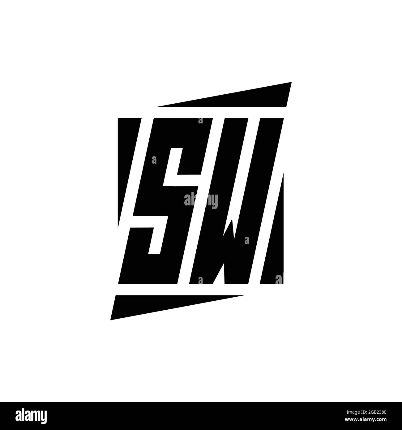 SW Logo monogram with modern style concept design template isolated on ...