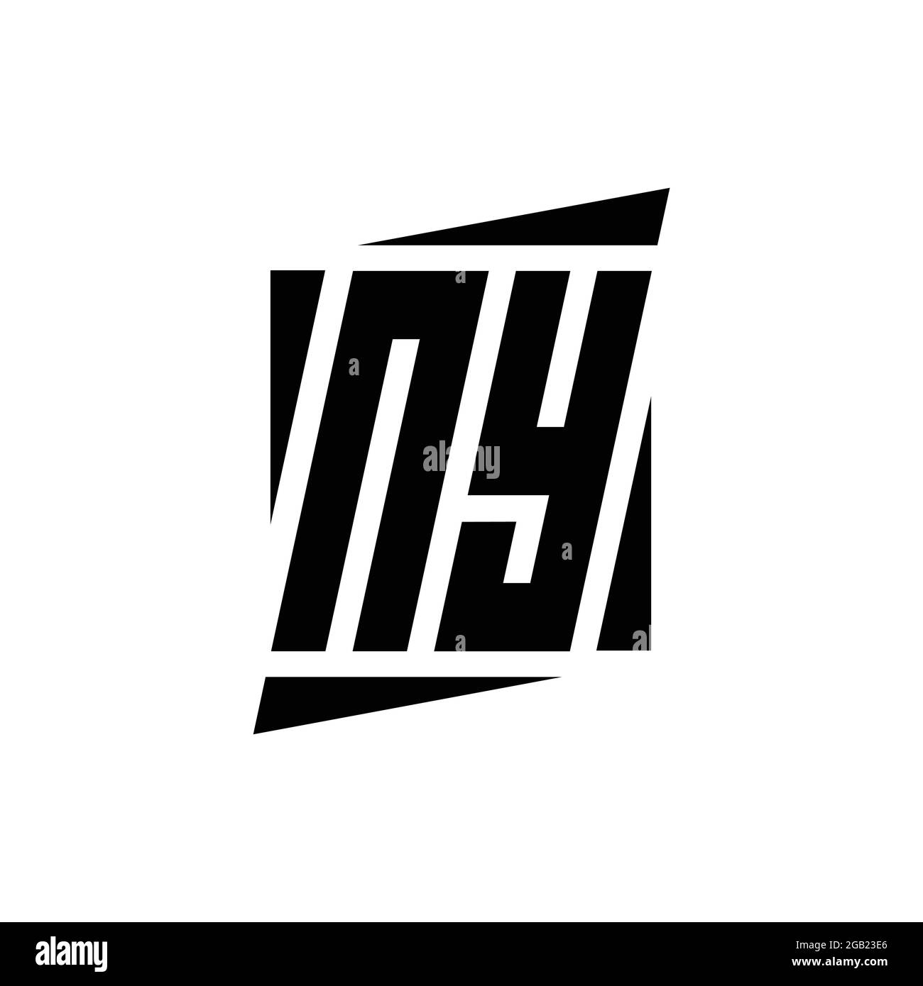 NY Logo monogram with modern style concept design template isolated on ...