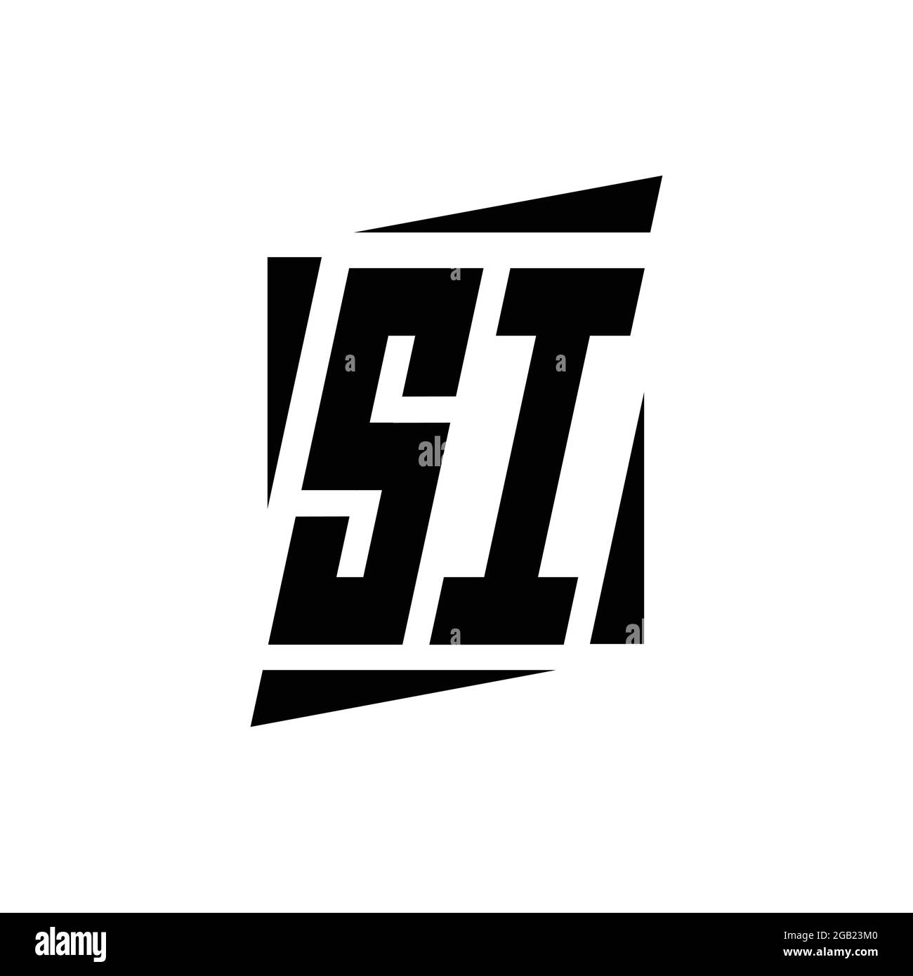 SI Logo monogram with modern style concept design template isolated on ...