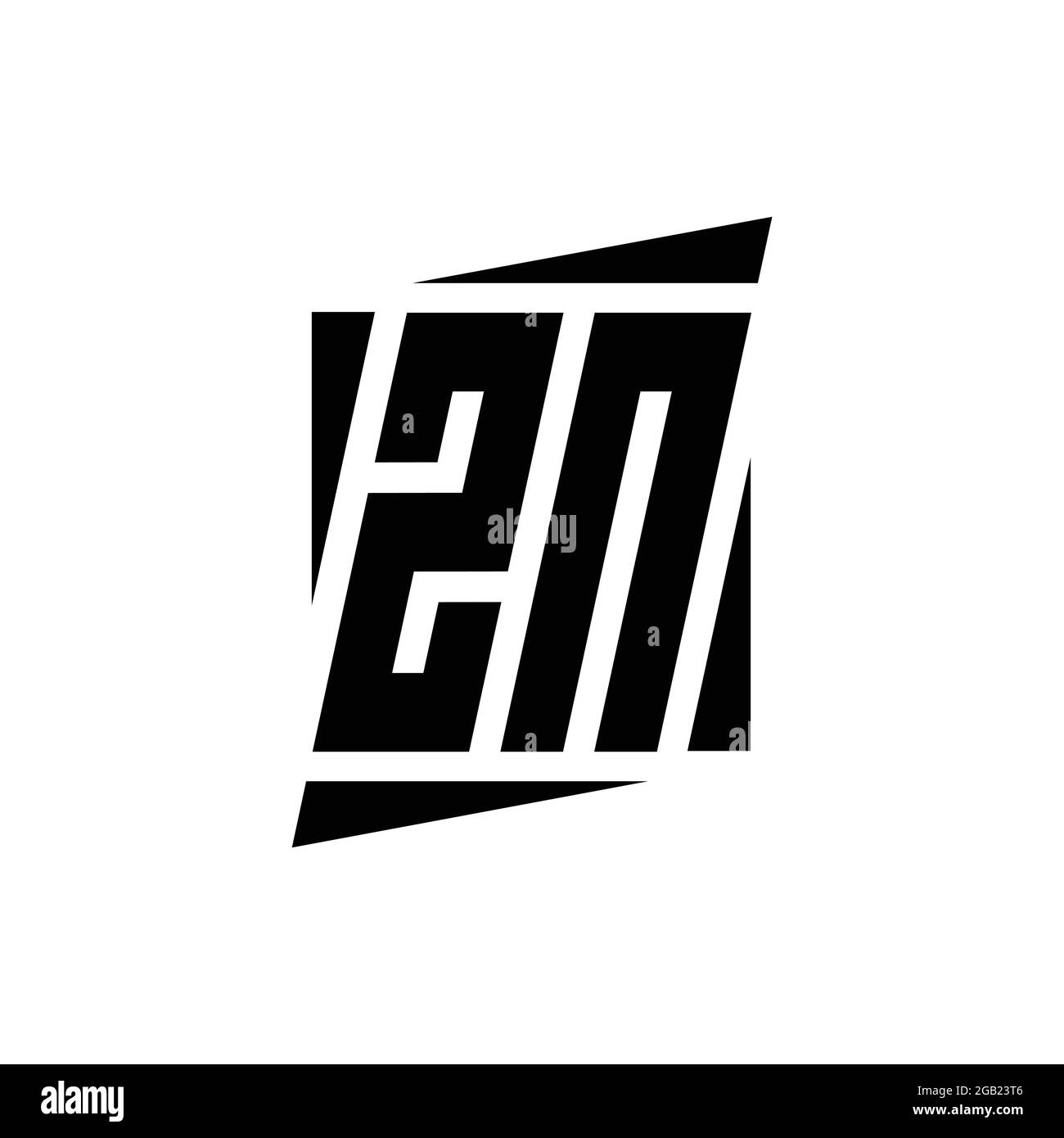 ZN Logo monogram with modern style concept design template isolated on ...