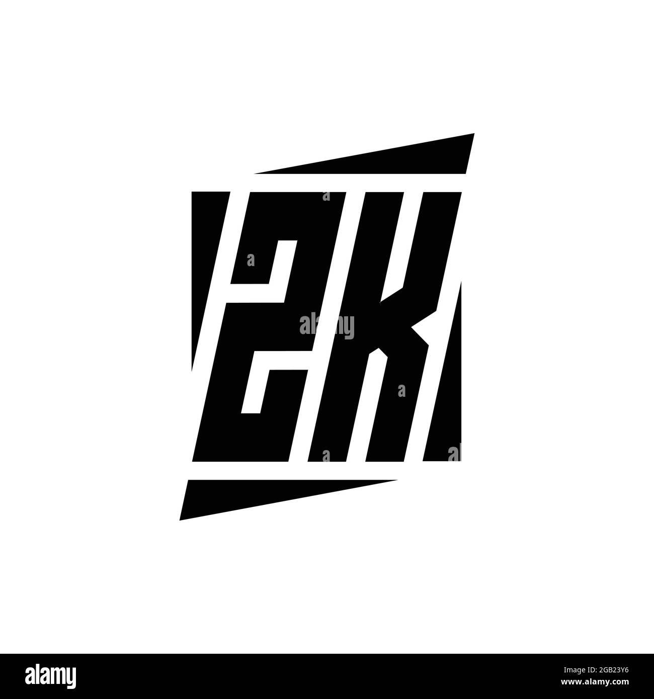ZK Logo monogram with modern style concept design template isolated on ...
