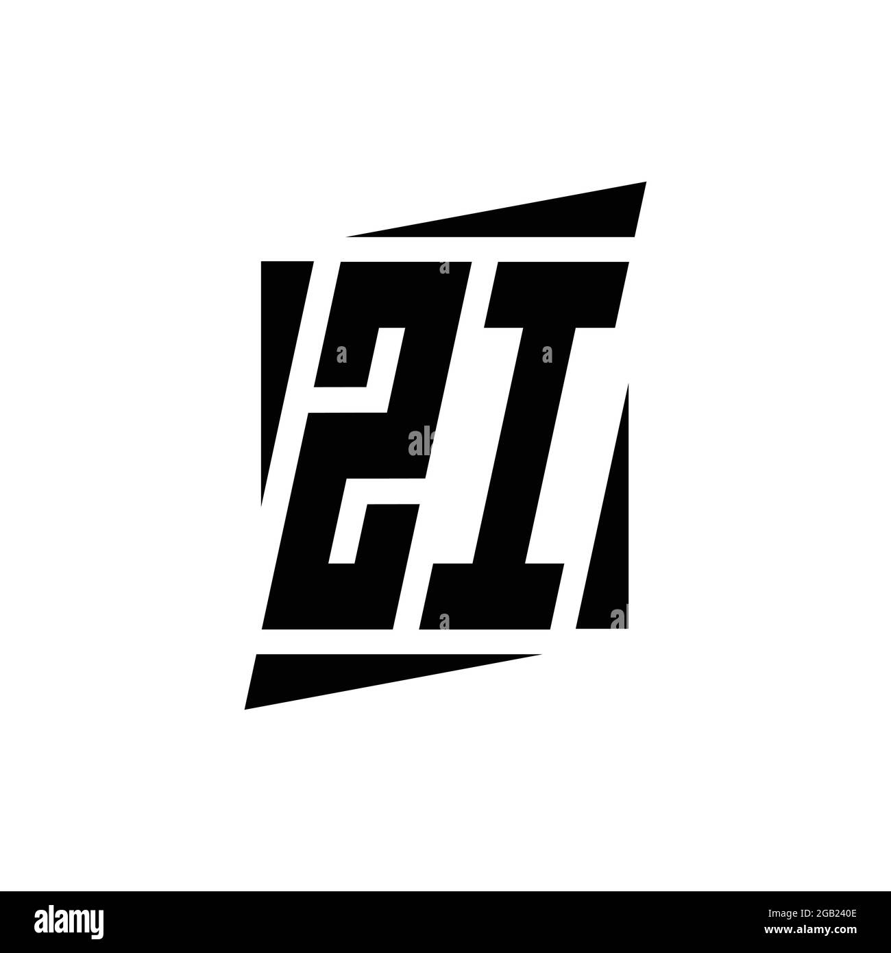 ZI Logo monogram with modern style concept design template isolated on ...